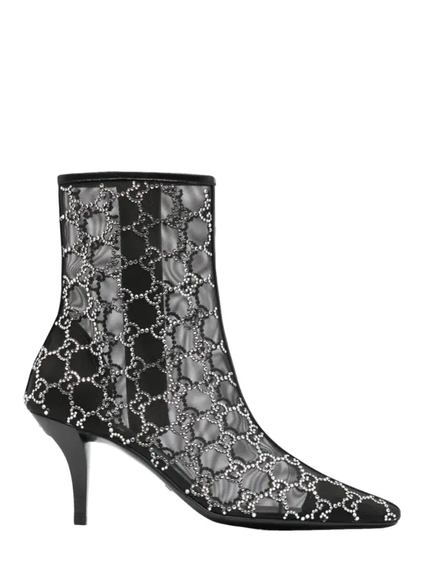 Gucci 85mm Gg-motif Ankle Boots - Black