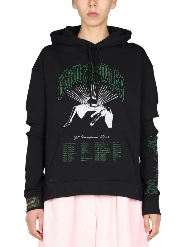 Raf Simons Logo Print Crewneck Sweatshirt - Black
