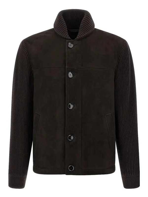 Brioni Suede Bomber Jacket - Brown