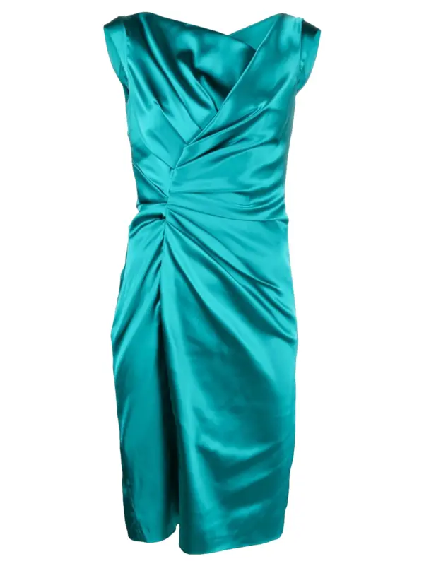 Talbot Runhof Gathered-detail Midi Dress - Green