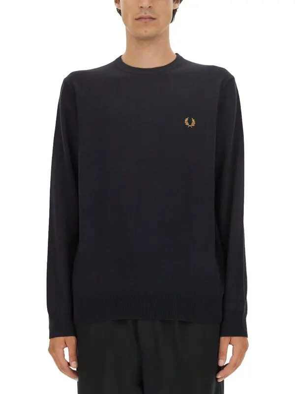 Fred Perry Regular Fit Jersey With Logo Embroidery - Blue