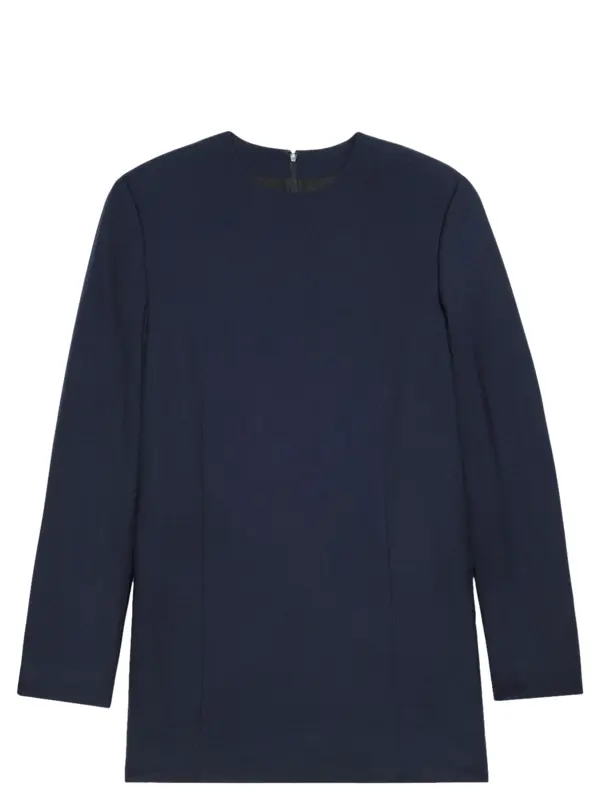 Ami Virgin Wool Mini Dress - Blue