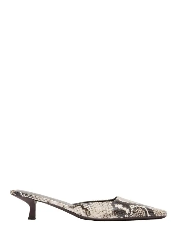 ST. AGNI Mira Snake-effect Embossed Leather Mules - Print
