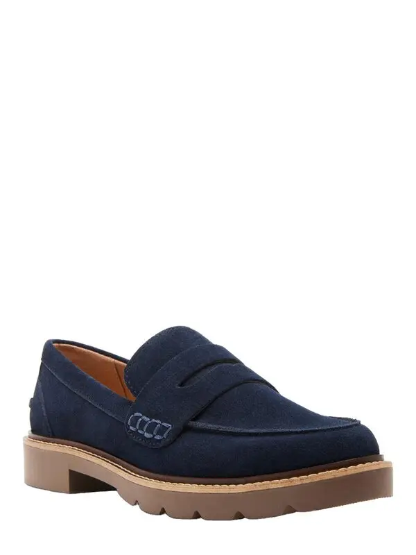 Blondo Waterproof Leather Loafer - Navy Suede