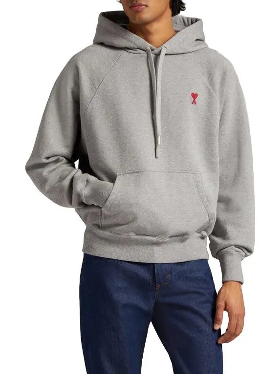 Ami De Coeur Logo Embroidered Hoodie - Heather Grey