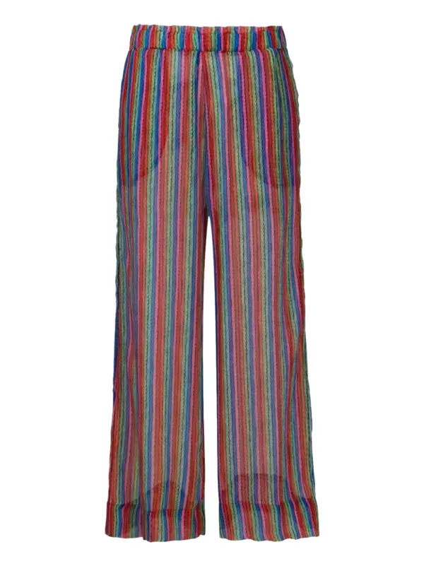 AMIR SLAMA Graphic-print Silk Trousers - Multicolour