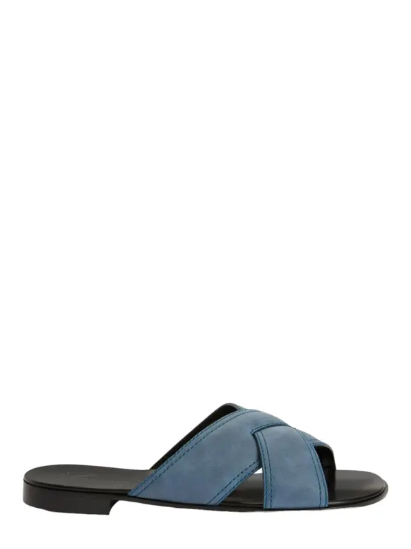 GIUSEPPE ZANOTTI Flavio Suede Slides - Blue