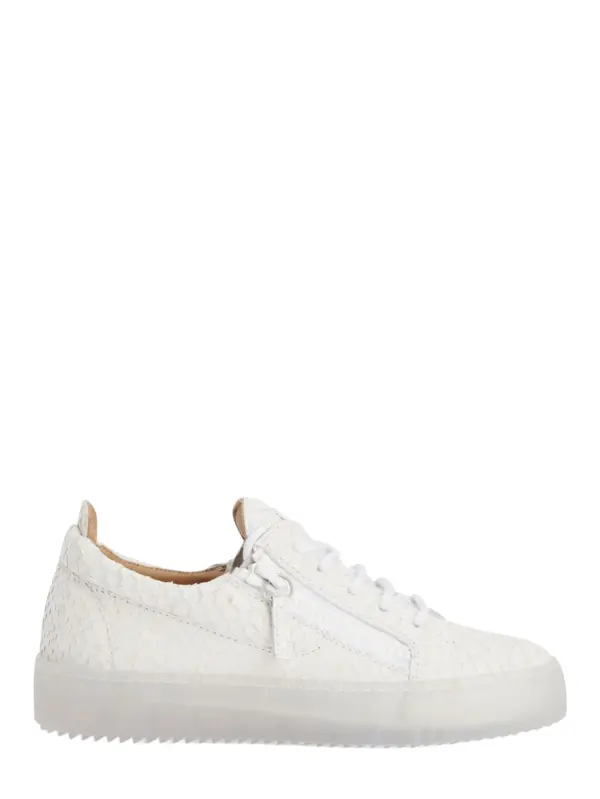 GIUSEPPE ZANOTTI Frankie Embossed Leather Sneakers - White