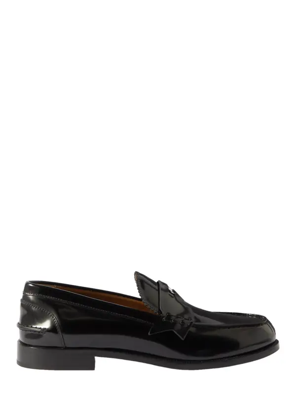 CHRISTIAN LOUBOUTIN Patent-leather Penny Loafers - Black