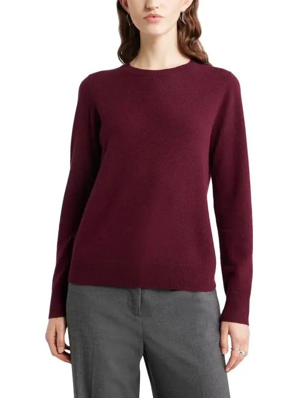 Nordstrom Cashmere Crewneck Sweater - Burgundy Field