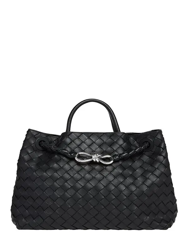Bottega Veneta Andiamo Top Handle Bag - Black-silver