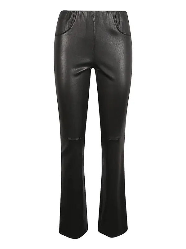 VIA MASINI 80 Leather Trousers - Black