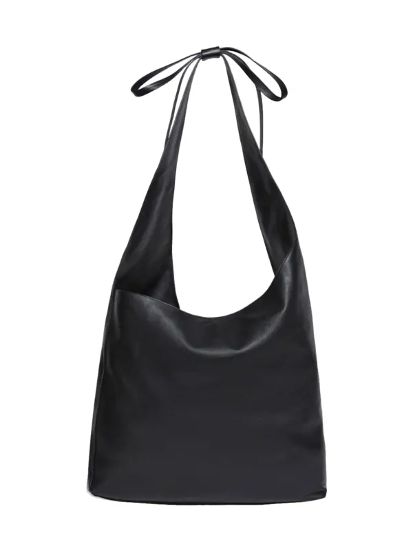 REFORMATION Vittoria Leather Oversized Tote Bag - Black