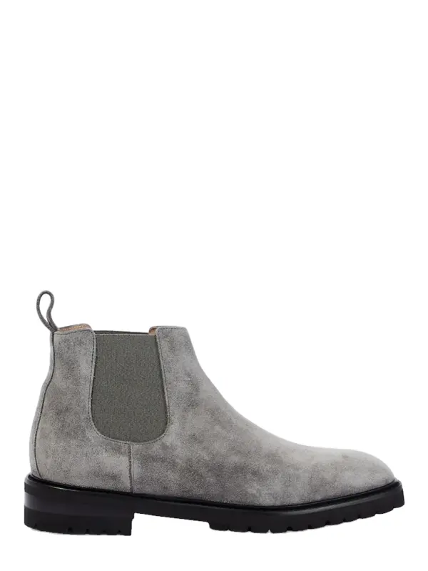 Manolo Blahnik Brompton Suede Chelsea Boots - Grey