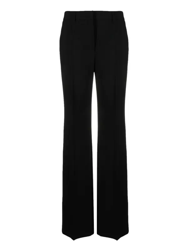 Alberta Ferretti Straight Virgin Wool Trousers - Black