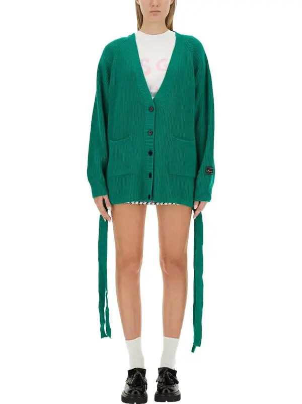 MSGM V-neck Oversized Cardigan - Green
