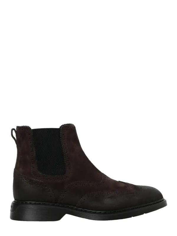 Hogan H576 Suede Ankle Boots - Brown