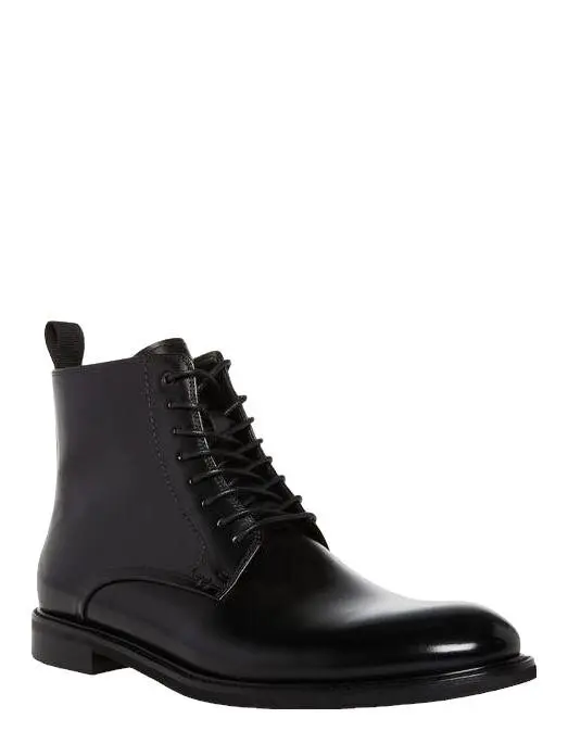 Steve Madden Yorik Leather Derby Boots - Black