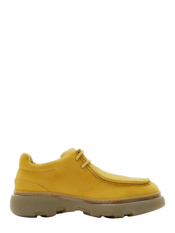 Burberry Suede Derby Shoes - Yellow