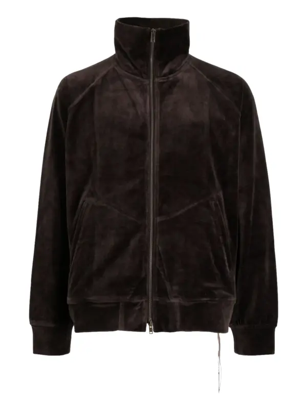 MASTERMIND WORLD Skull-embroidered Zip-up Jacket - Brown