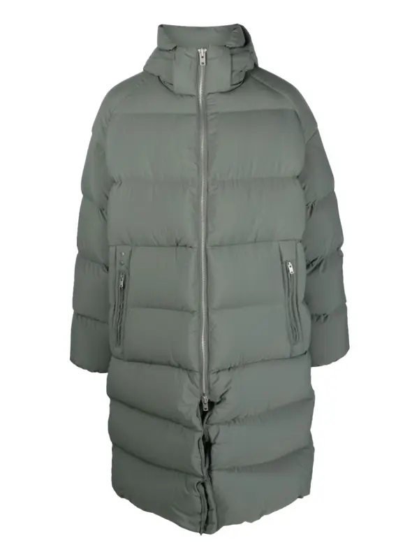 Y3 Quilted Parka Coat - Green