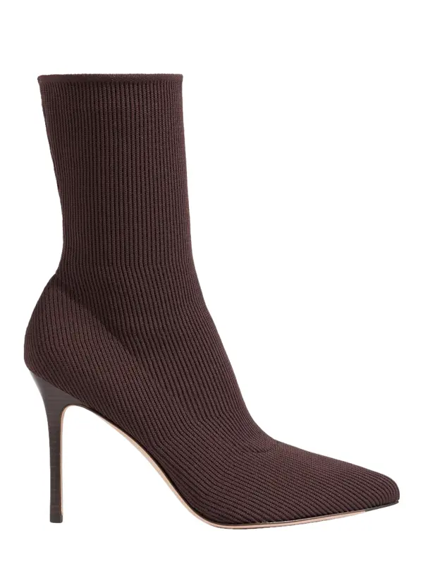 Veronica Beard Lisa Stretch-knit Sock Boots - Chocolate