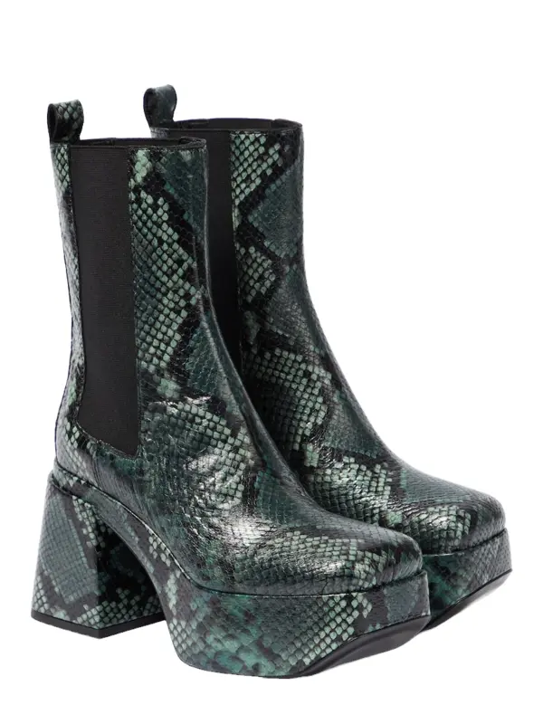Dorothee Schumacher Snake-printed Leather Chelsea Boots - Multicoloured