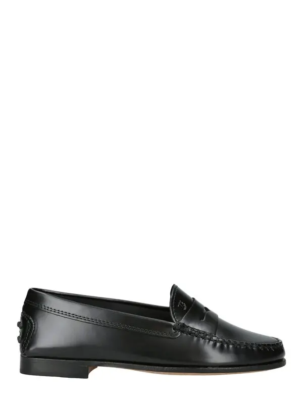 TOD'S Leather Penny Loafers - Black