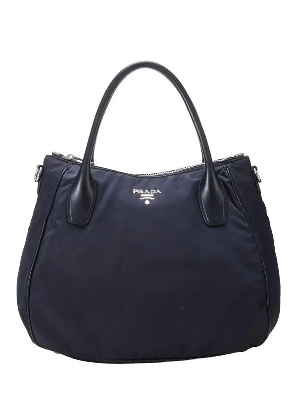 Prada Vitello Daino Sacca 2 Manici - Navy