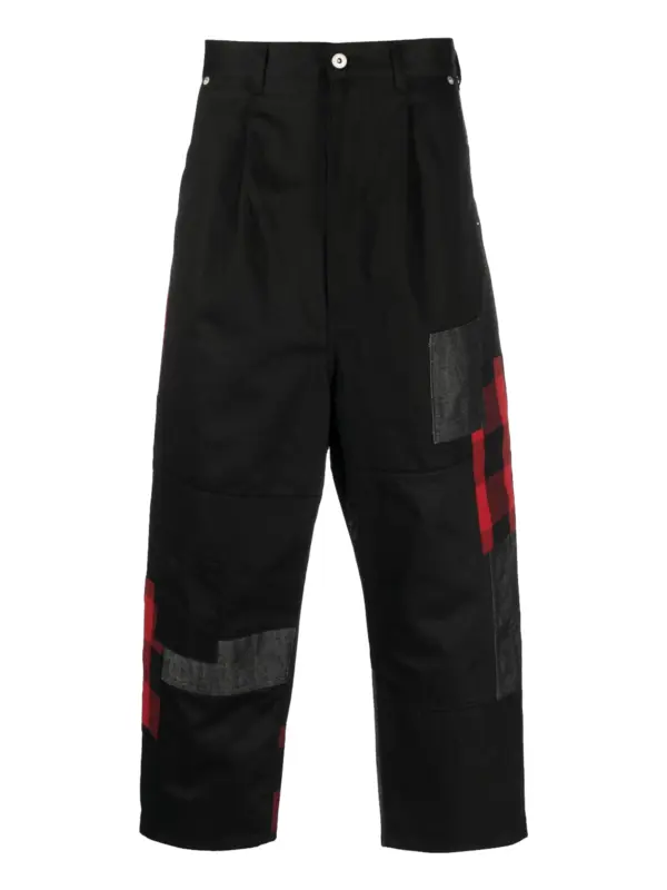 Comme Des Garçons Patchwork Cropped Jeans - Black