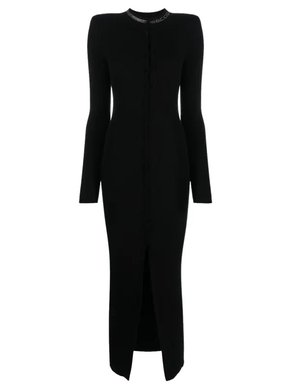 Gcds Ribbed Knit Maxi Dress - Black