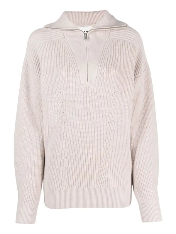 MARANT ETOILE Benny Half-zip Sweater - Neutrals