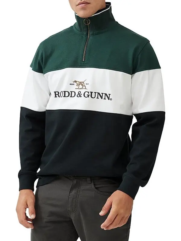 Rodd & Gunn Rodd And Gunn Forester Peak Quarter Zip Sweatshirt - Forest