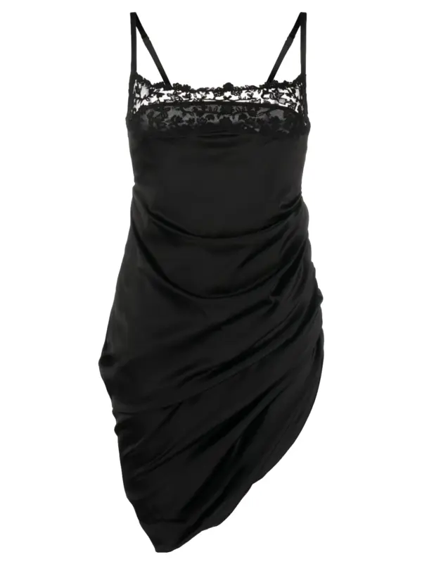 Jacquemus La Saudade Brodée Satin Minidress - Black