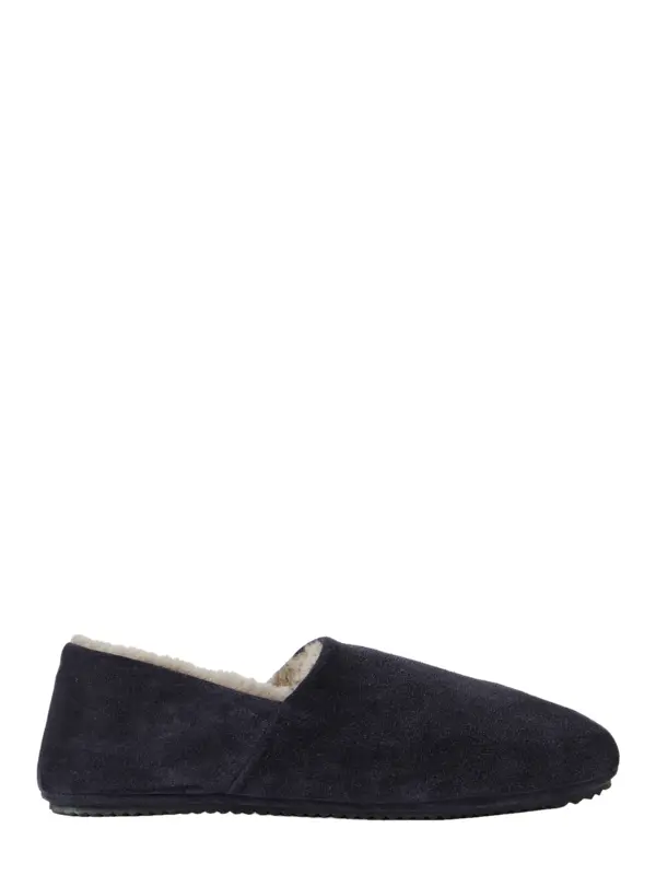 Mr P. Babouche Shearling-lined Suede Slippers - Blue