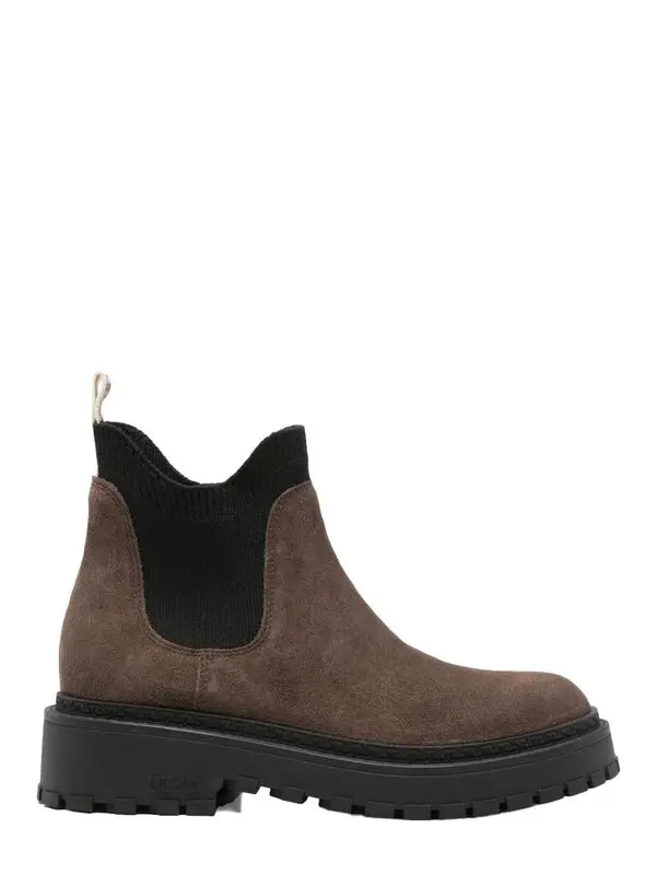 Liu Jo Suede Platform Sole Boots - Brown