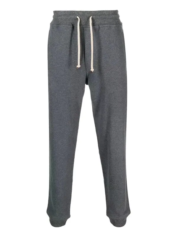 Brunello Cucinelli Drawstring-waistband Mélange-effect Trousers - Grey