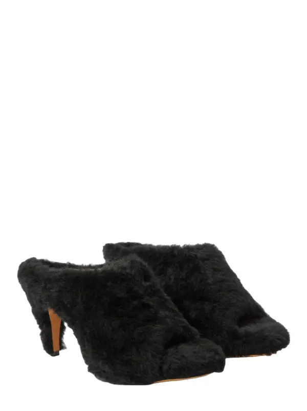 Khaite Marion Shearling Mules - Black