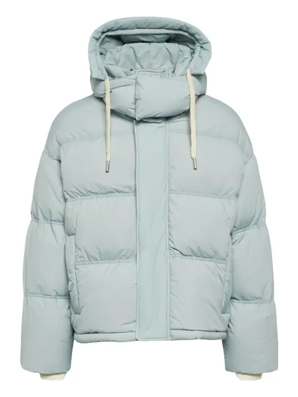 Ami Technical Canvas Down Jacket - Blue