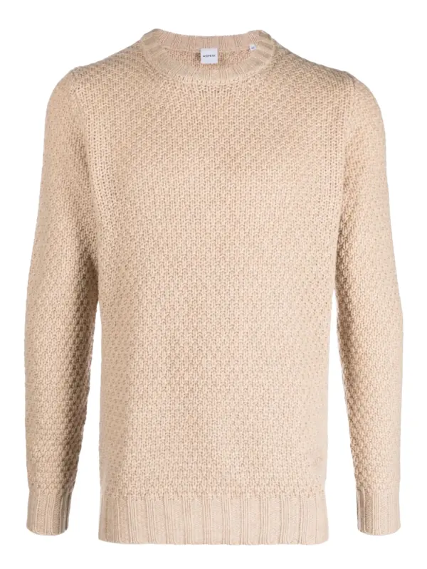 Aspesi Chunky-knit Wool Jumper - Neutrals