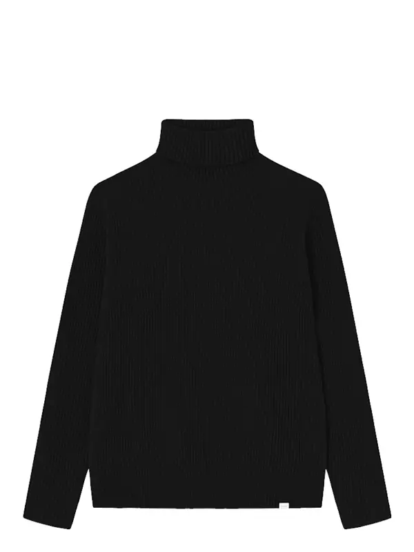 LES DEUX Eddie Ribbed Roll Neck Sweater - Black