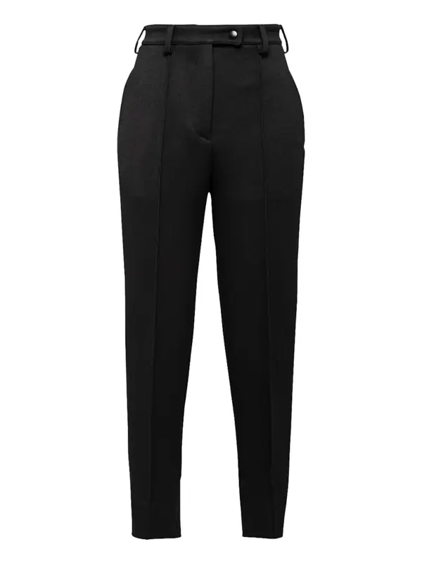 Prada Stretch Natté Tapered Pants - Nero