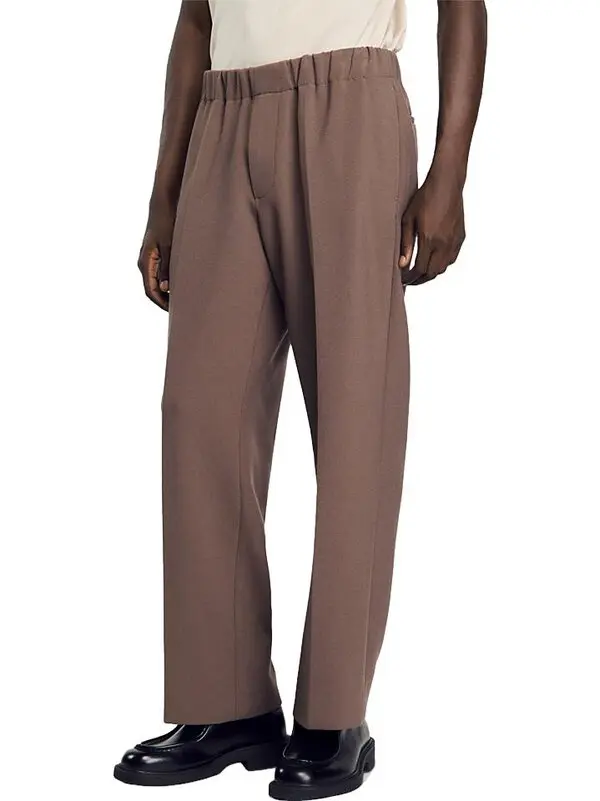 Sandro Wide Leg Trousers - Taupe
