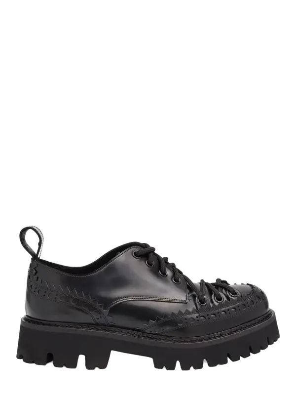 Moschino Leather Derby Loafers - Black Multi