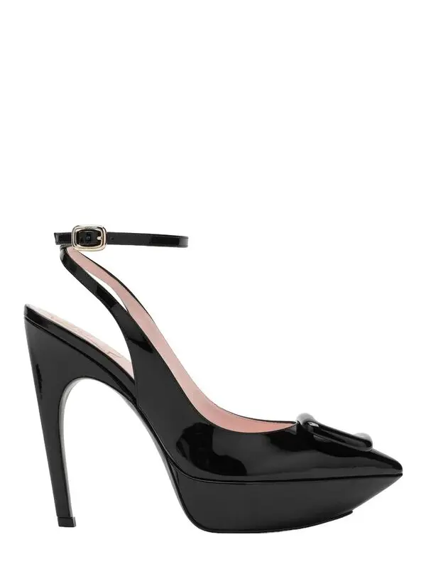 ROGER VIVIER High Patent Leather Sandals - Black