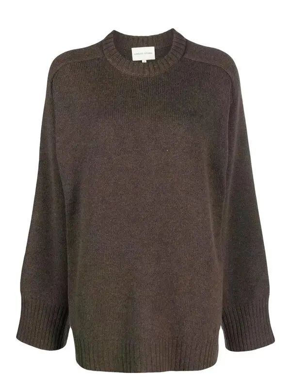 Loulou De Saison Safi Wool-blend Crew-neck Jumper - Brown