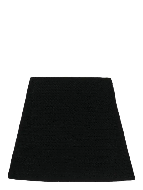 Mach & Mach A-line Knitted Miniskirt - Black