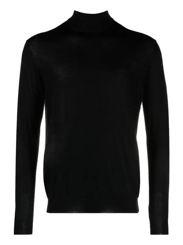 Malo Mock-neck Sweater - Black