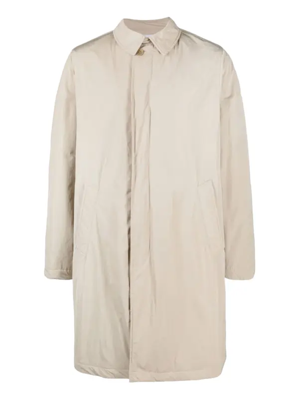 Aspesi Single-breasted Padded Raincoat - Neutrals