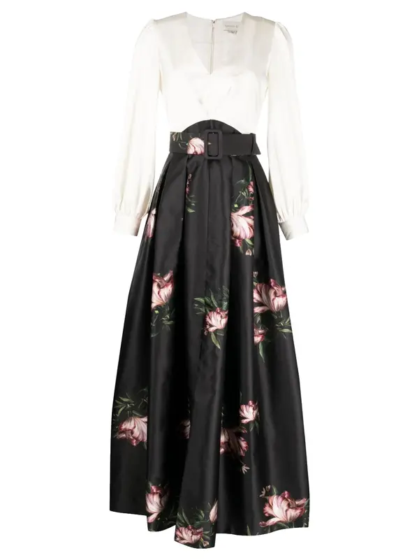Sachin & Babi Zoe Satin-finish Gown - White